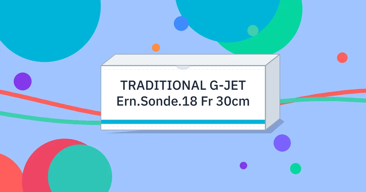 Symbolbild: Packung mit der Aufschrift TRADITIONAL G-JET Ern.Sonde.18 Fr 30cm (PZN 16803379) – Verfügbarkeit und Bezug in Apotheken in Frankfurt am Main