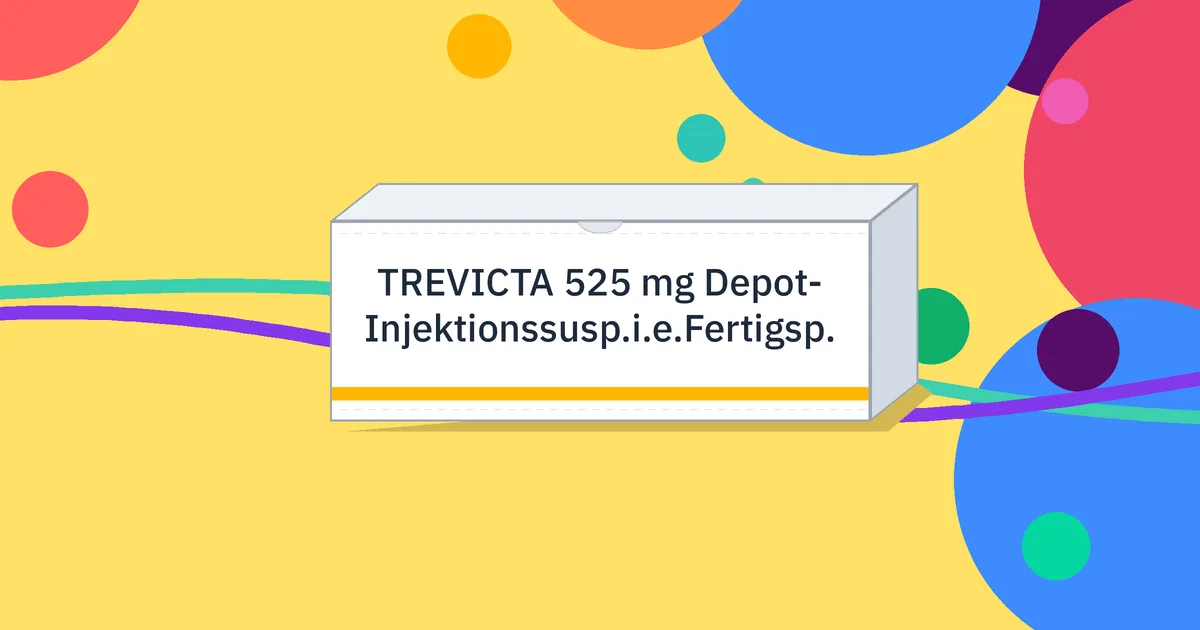 Symbolbild: Packung mit der Aufschrift TREVICTA 525 mg Depot-Injektionssusp.i.e.Fertigsp. (PZN 16955528) – Verfügbarkeit und Bezug in Apotheken in Frankfurt am Main