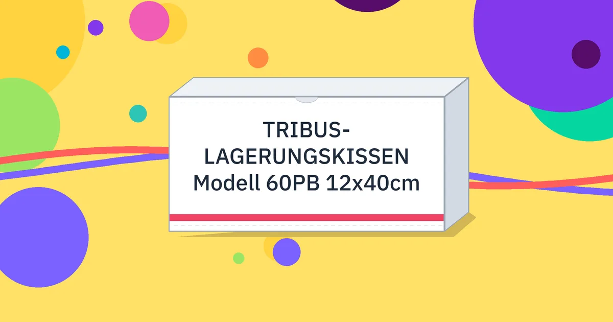 Symbolbild: Packung mit der Aufschrift TRIBUS-LAGERUNGSKISSEN Modell 60PB 12x40cm (PZN 20407695) – Verfügbarkeit und Bezug in Apotheken in Frankfurt am Main