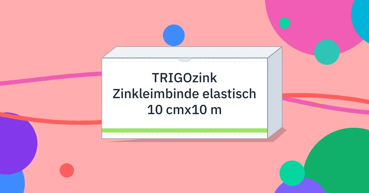 Symbolbild: Packung mit der Aufschrift TRIGOzink Zinkleimbinde elastisch 10 cmx10 m (PZN 09945529) – Verfügbarkeit und Bezug in Apotheken in Frankfurt am Main