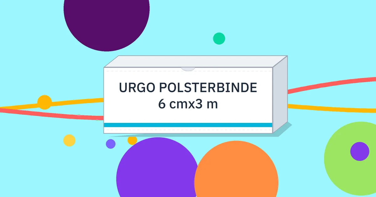 Symbolbild: Packung mit der Aufschrift URGO POLSTERBINDE 6 cmx3 m (PZN 00110504) – Verfügbarkeit und Bezug in Apotheken in Frankfurt am Main