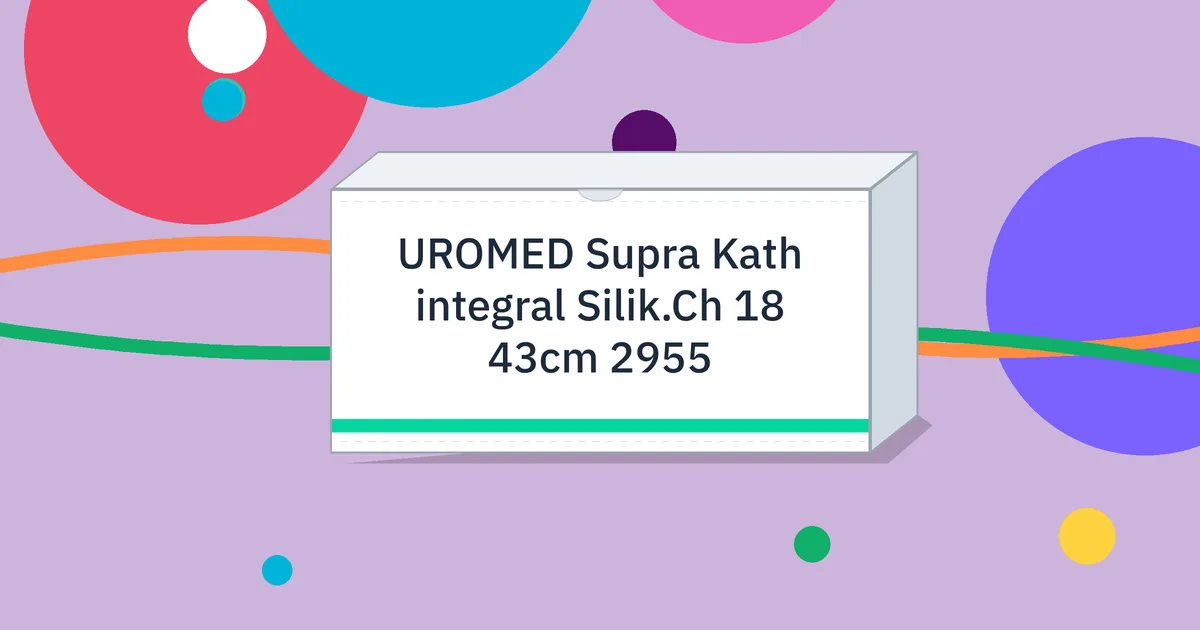 Symbolbild: Packung mit der Aufschrift UROMED Supra Kath integral Silik.Ch 18 43cm 2955 (PZN 00051701) – Verfügbarkeit und Bezug in Apotheken in Frankfurt am Main