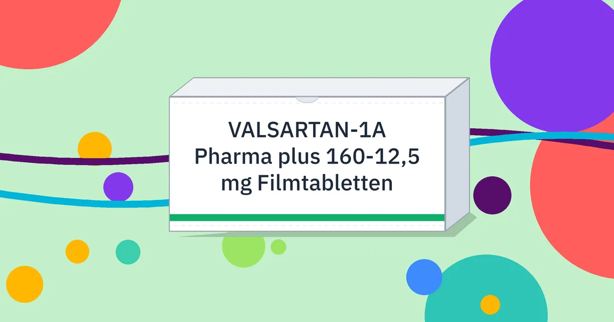 Symbolbild: Packung mit der Aufschrift VALSARTAN-1A Pharma plus 160-12,5 mg Filmtabletten (PZN 07581046) – Verfügbarkeit und Bezug in Apotheken in Frankfurt am Main
