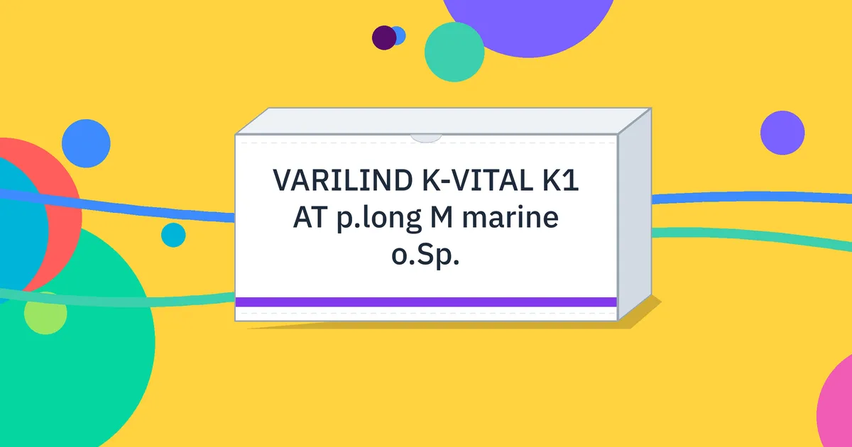 Symbolbild: Packung mit der Aufschrift VARILIND K-VITAL K1 AT p.long M marine o.Sp. (PZN 20560267) – Verfügbarkeit und Bezug in Apotheken in Frankfurt am Main