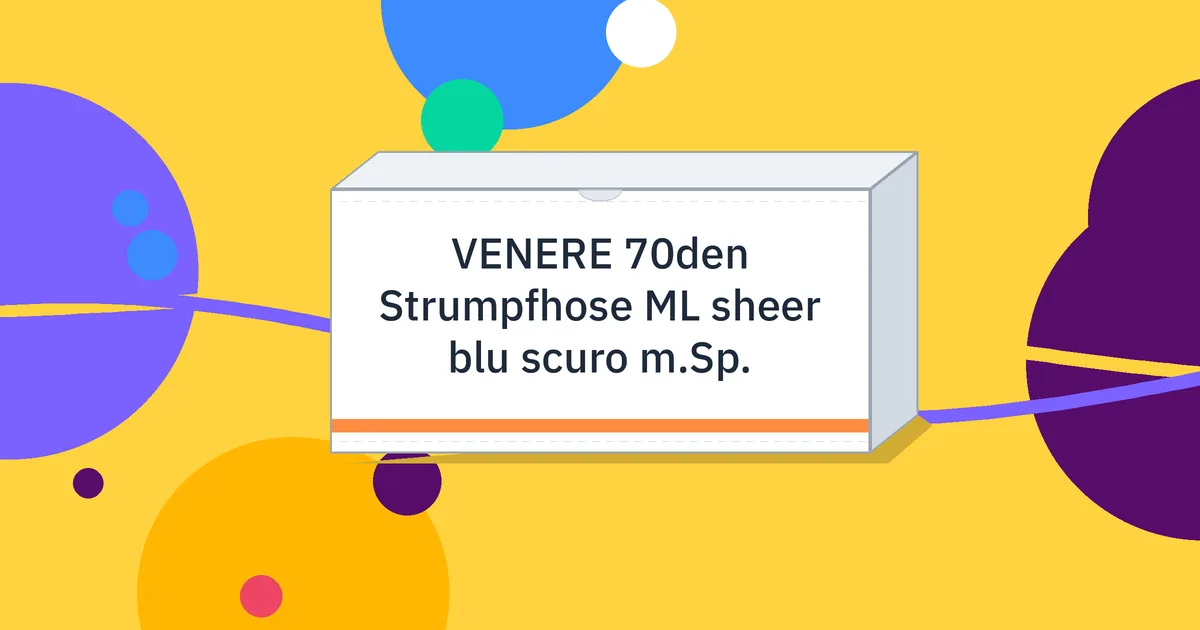 Symbolbild: Packung mit der Aufschrift VENERE 70den Strumpfhose ML sheer blu scuro m.Sp. (PZN 16172832) – Verfügbarkeit und Bezug in Apotheken in Frankfurt am Main