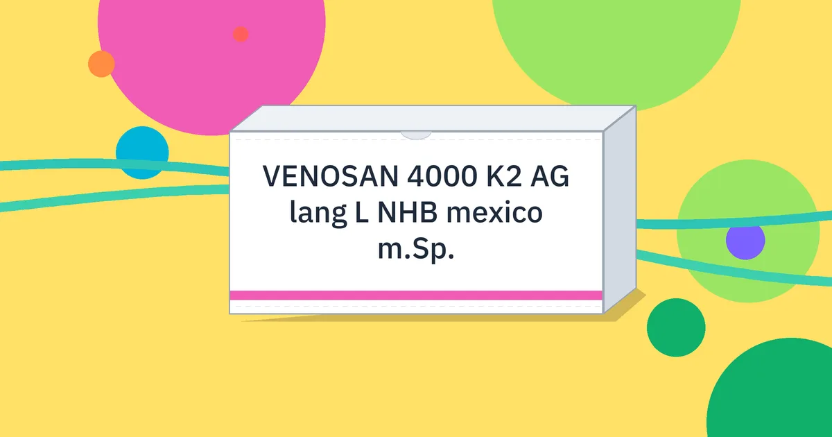 Symbolbild: Packung mit der Aufschrift VENOSAN 4000 K2 AG lang L NHB mexico m.Sp. (PZN 14424531) – Verfügbarkeit und Bezug in Apotheken in Frankfurt am Main