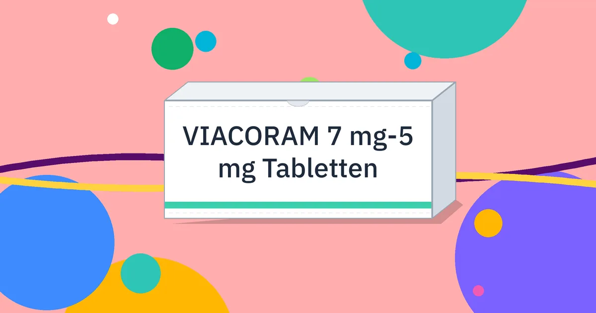 Symbolbild: Packung mit der Aufschrift VIACORAM 7 mg-5 mg Tabletten (PZN 11194674) – Verfügbarkeit und Bezug in Apotheken in Frankfurt am Main