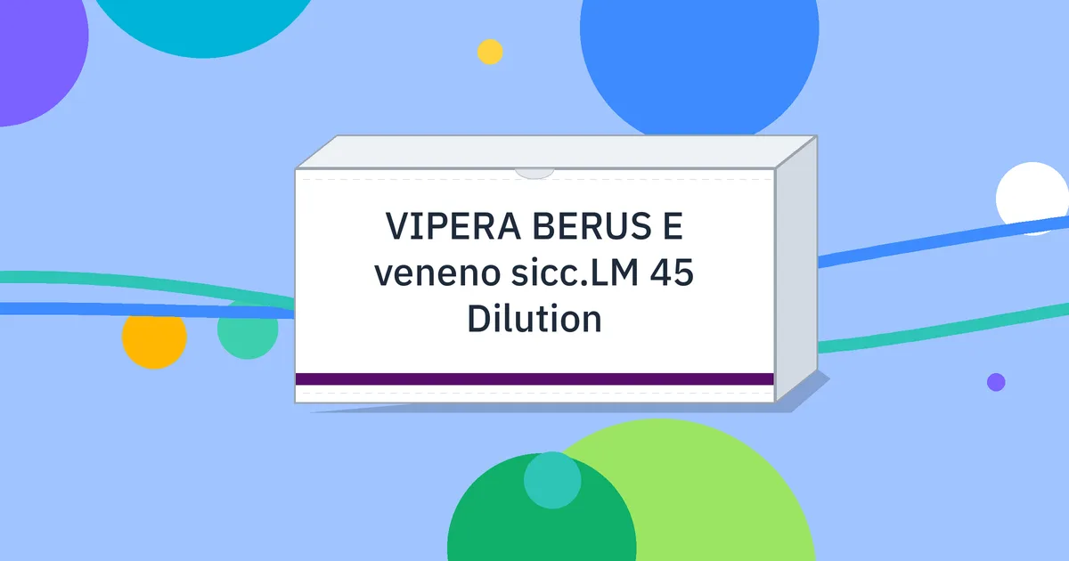 Symbolbild: Packung mit der Aufschrift VIPERA BERUS E veneno sicc.LM 45 Dilution (PZN 13277424) – Verfügbarkeit und Bezug in Apotheken in Frankfurt am Main