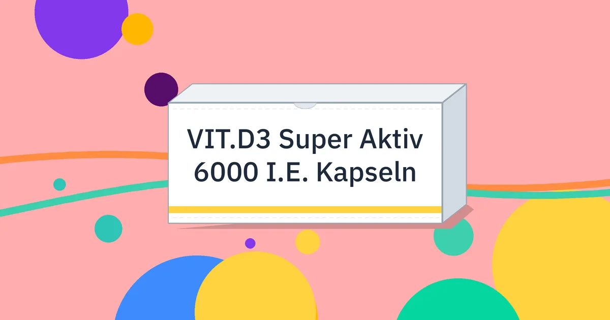 Symbolbild: Packung mit der Aufschrift VIT.D3 Super Aktiv 6000 I.E. Kapseln (PZN 11651462) – Verfügbarkeit und Bezug in Apotheken in Frankfurt am Main