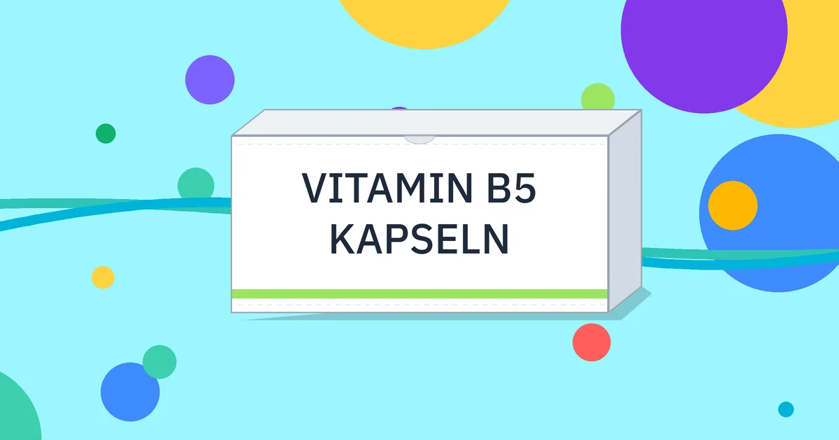 Symbolbild: Packung mit der Aufschrift VITAMIN B5 KAPSELN (PZN 13724076) – Verfügbarkeit und Bezug in Apotheken in Frankfurt am Main