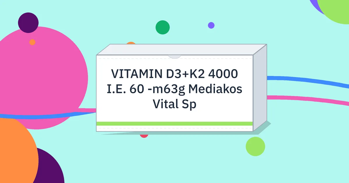 Symbolbild: Packung mit der Aufschrift VITAMIN D3+K2 4000 I.E. 60 -m63g Mediakos Vital Sp (PZN 18096673) – Verfügbarkeit und Bezug in Apotheken in Frankfurt am Main