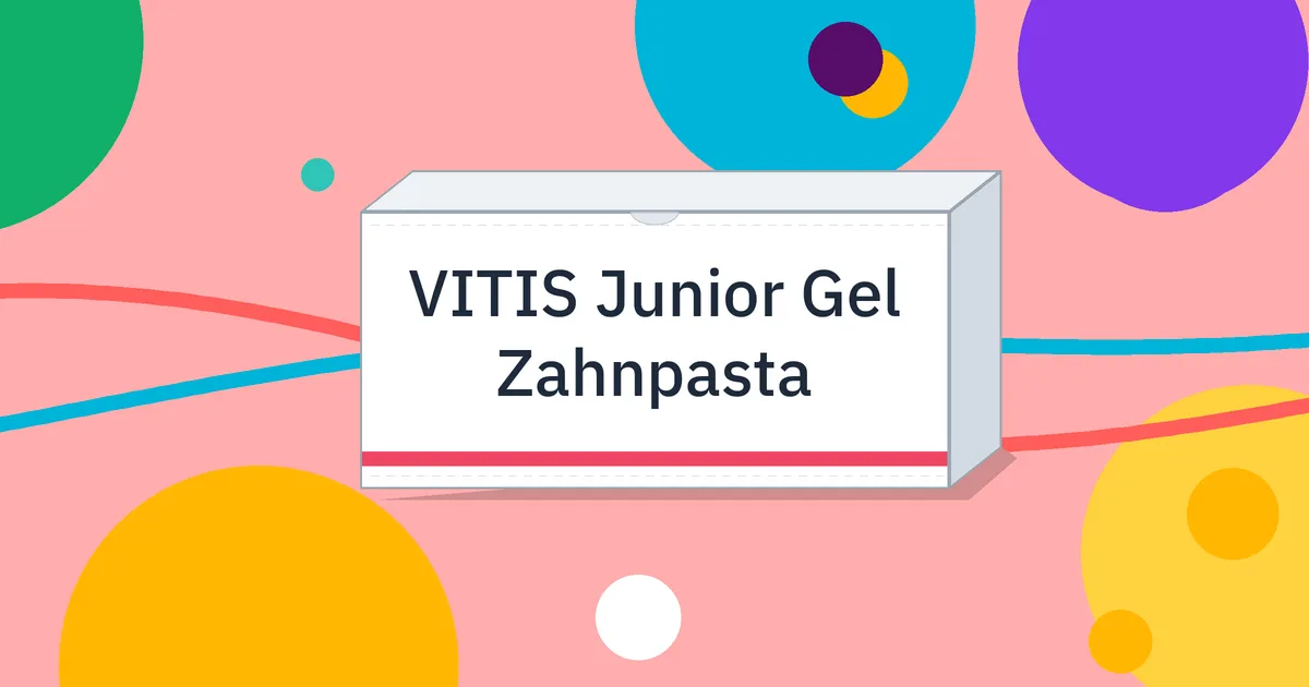 Symbolbild: Packung mit der Aufschrift VITIS Junior Gel Zahnpasta (PZN 14188734) – Verfügbarkeit und Bezug in Apotheken in Frankfurt am Main