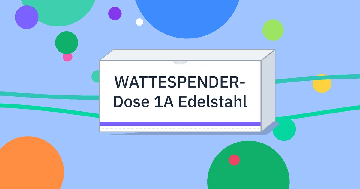 Symbolbild: Packung mit der Aufschrift WATTESPENDER-Dose 1A Edelstahl (PZN 20193490) – Verfügbarkeit und Bezug in Apotheken in Frankfurt am Main