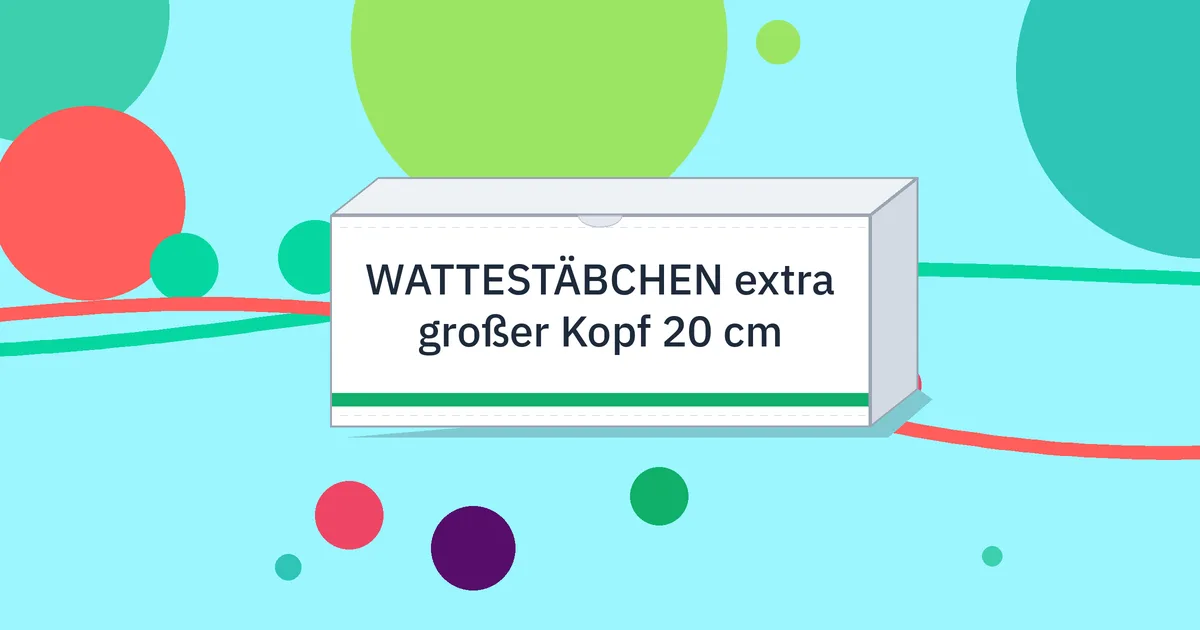 Symbolbild: Packung mit der Aufschrift WATTESTÄBCHEN extra großer Kopf 20 cm (PZN 05956447) – Verfügbarkeit und Bezug in Apotheken in Frankfurt am Main