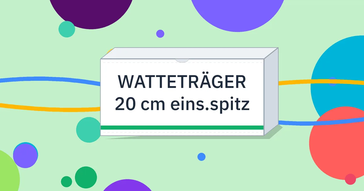 Symbolbild: Packung mit der Aufschrift WATTETRÄGER 20 cm eins.spitz (PZN 01740621) – Verfügbarkeit und Bezug in Apotheken in Frankfurt am Main