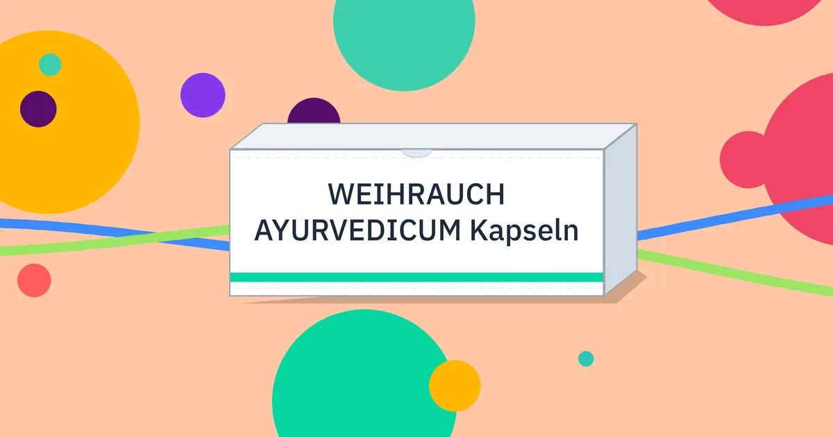 Symbolbild: Packung mit der Aufschrift WEIHRAUCH AYURVEDICUM Kapseln (PZN 18488976) – Verfügbarkeit und Bezug in Apotheken in Frankfurt am Main