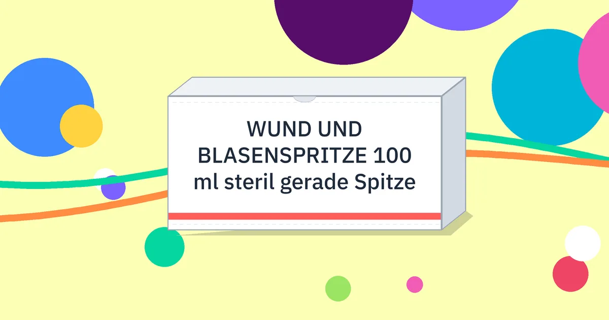 Symbolbild: Packung mit der Aufschrift WUND UND BLASENSPRITZE 100 ml steril gerade Spitze (PZN 05556771) – Verfügbarkeit und Bezug in Apotheken in Frankfurt am Main