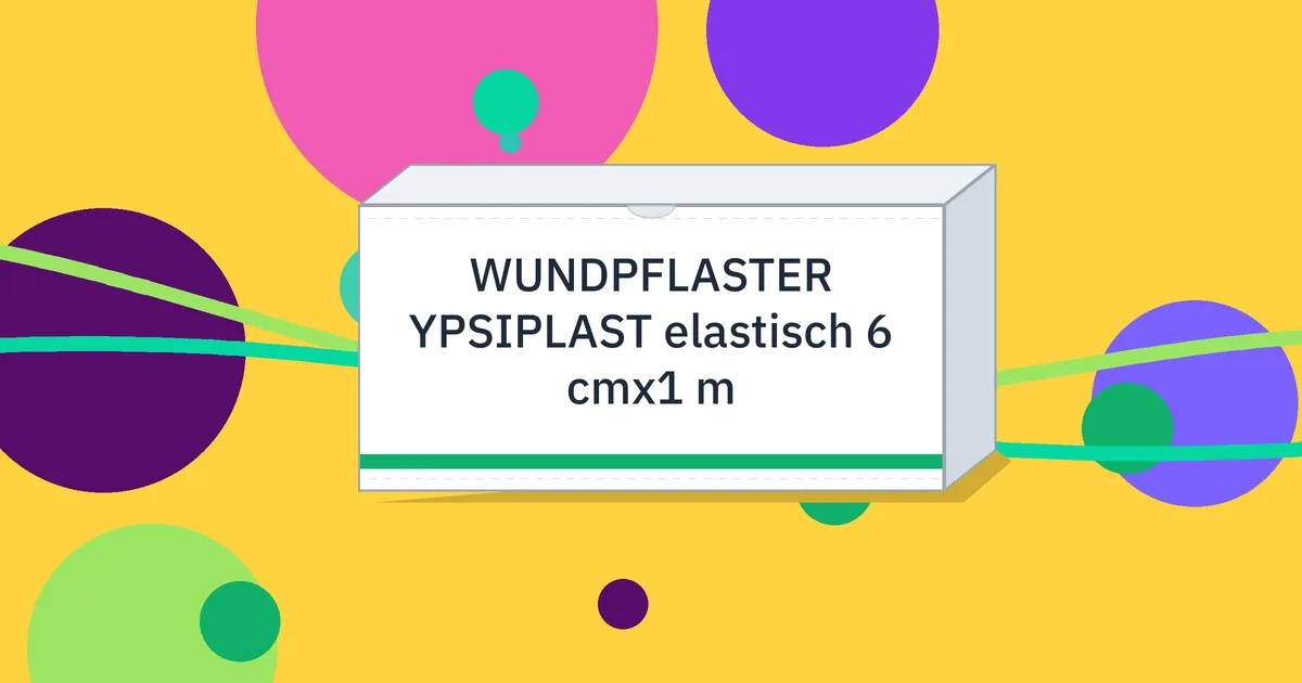Symbolbild: Packung mit der Aufschrift WUNDPFLASTER YPSIPLAST elastisch 6 cmx1 m (PZN 03271047) – Verfügbarkeit und Bezug in Apotheken in Frankfurt am Main
