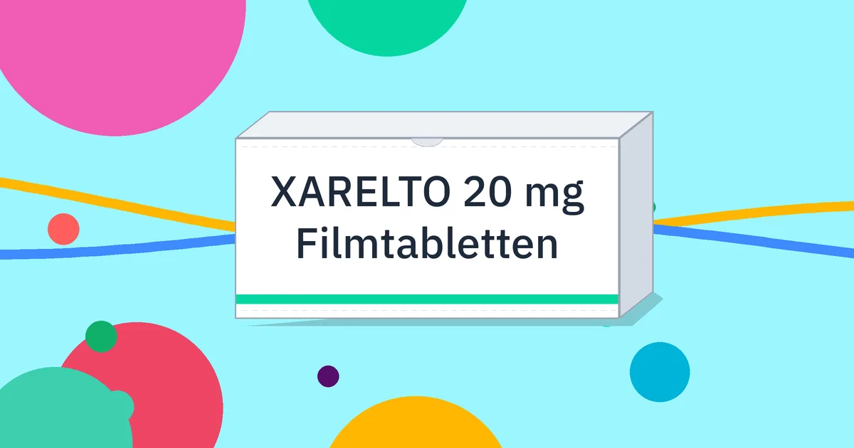 Symbolbild: Packung mit der Aufschrift XARELTO 20 mg Filmtabletten (PZN 14253176) – Verfügbarkeit und Bezug in Apotheken in Frankfurt am Main