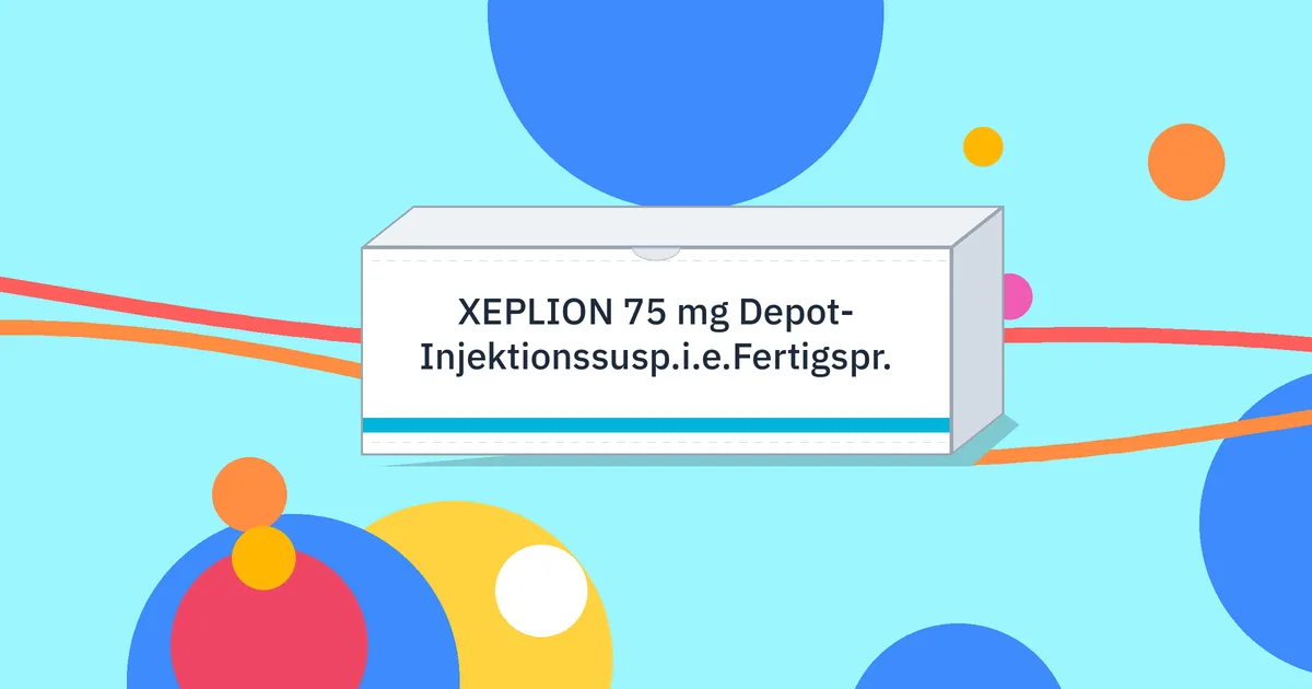 Symbolbild: Packung mit der Aufschrift XEPLION 75 mg Depot-Injektionssusp.i.e.Fertigspr. (PZN 09895607) – Verfügbarkeit und Bezug in Apotheken in Frankfurt am Main