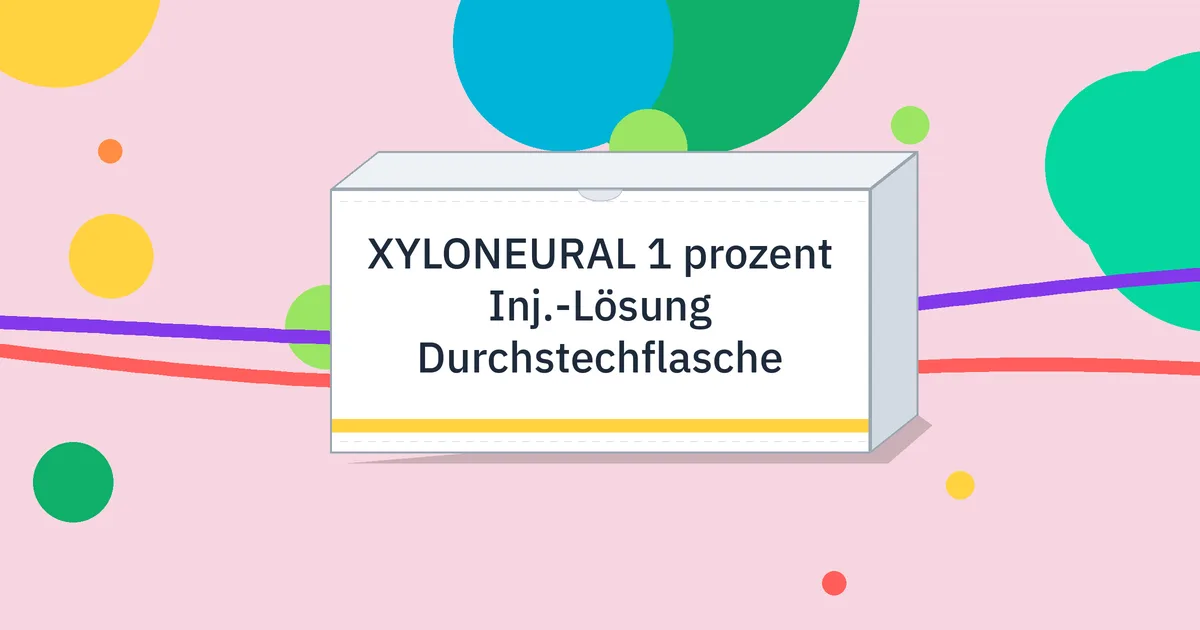 Symbolbild: Packung mit der Aufschrift XYLONEURAL 1 prozent Inj.-Lösung Durchstechflasche (PZN 16020743) – Verfügbarkeit und Bezug in Apotheken in Frankfurt am Main