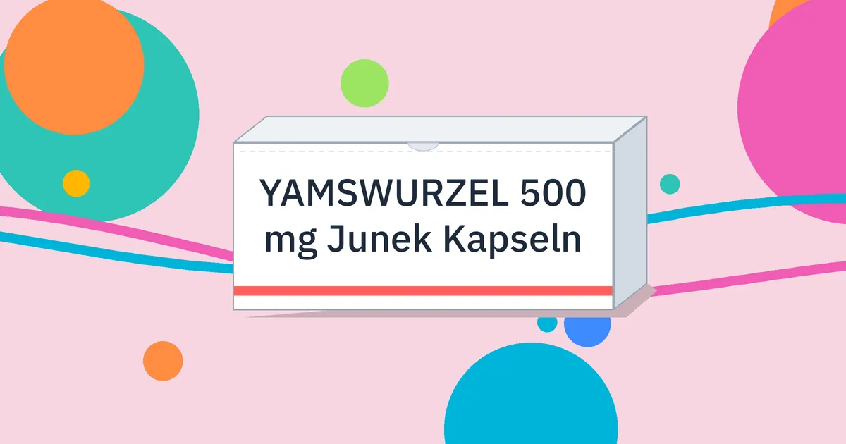 Symbolbild: Packung mit der Aufschrift YAMSWURZEL 500 mg Junek Kapseln (PZN 10396281) – Verfügbarkeit und Bezug in Apotheken in Frankfurt am Main