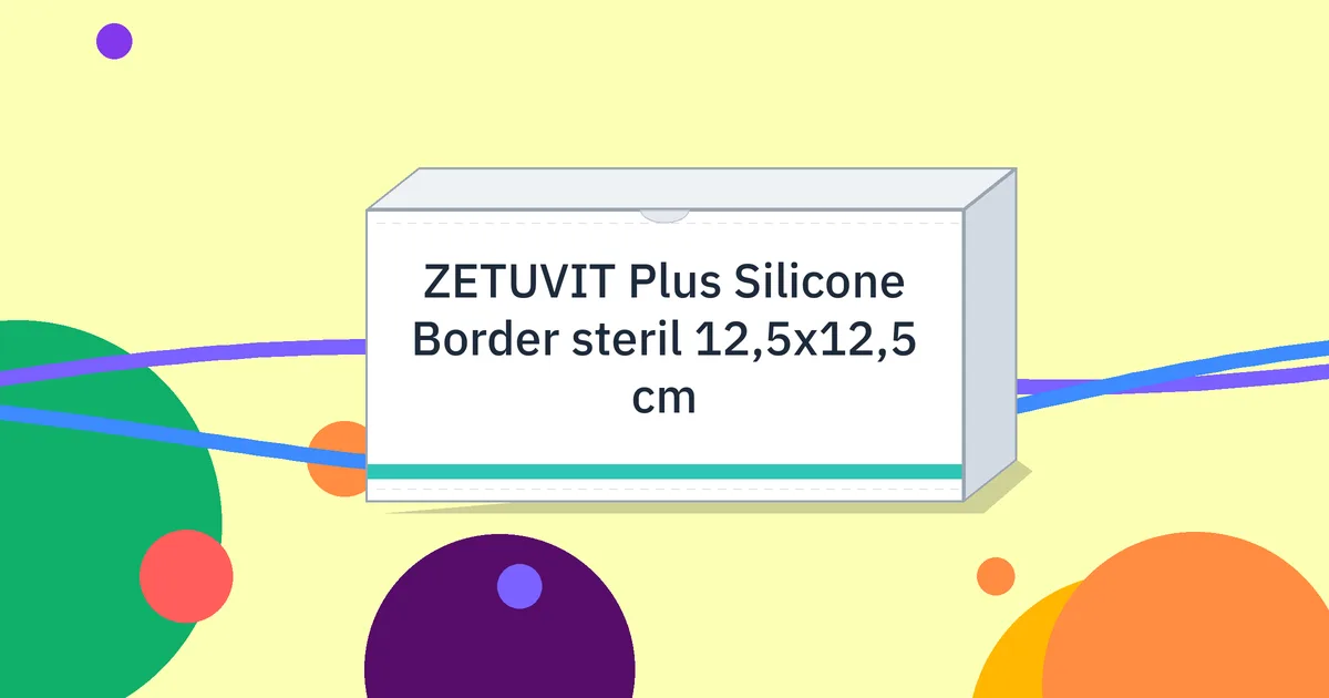 Symbolbild: Packung mit der Aufschrift ZETUVIT Plus Silicone Border steril 12,5x12,5 cm (PZN 20109176) – Verfügbarkeit und Bezug in Apotheken in Frankfurt am Main