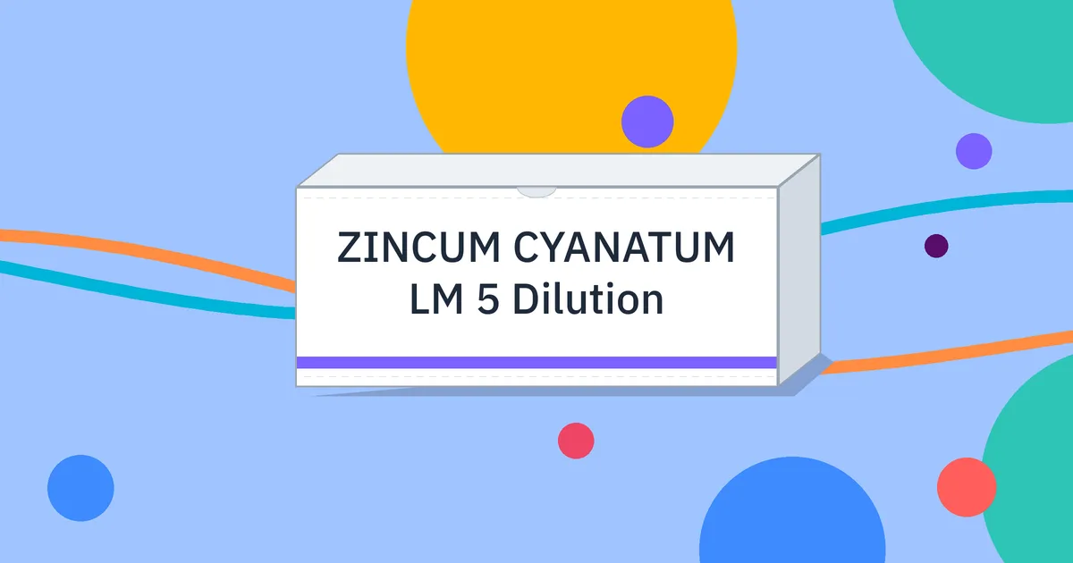 Symbolbild: Packung mit der Aufschrift ZINCUM CYANATUM LM 5 Dilution (PZN 13292168) – Verfügbarkeit und Bezug in Apotheken in Frankfurt am Main