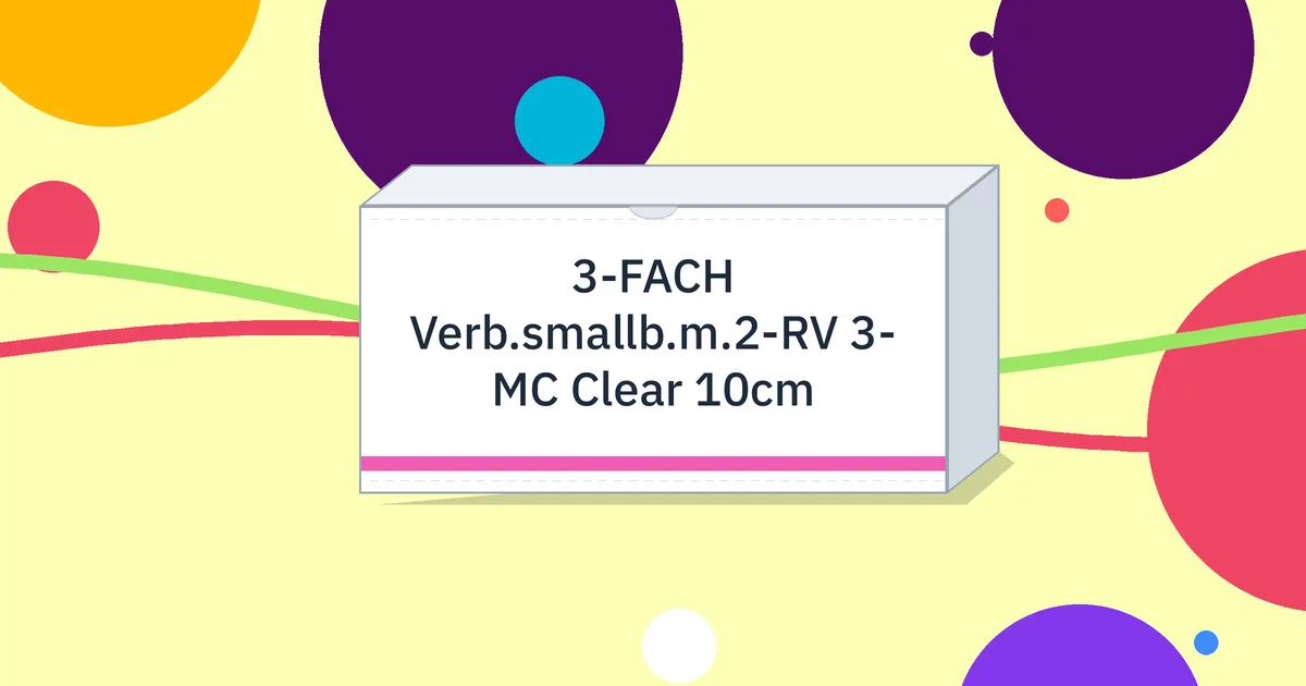 Symbolbild: Packung mit der Aufschrift 3-FACH Verb.smallb.m.2-RV 3-MC Clear 10cm (PZN 18499448) – Verfügbarkeit und Bezug in Apotheken in Frankfurt am Main