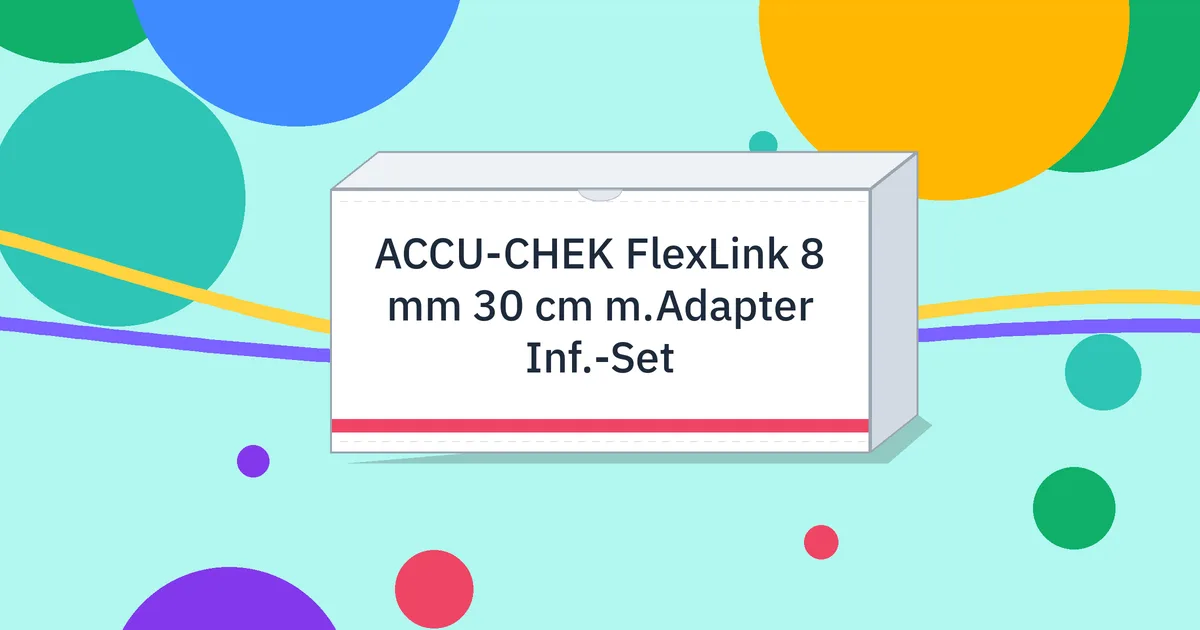 Symbolbild: Packung mit der Aufschrift ACCU-CHEK FlexLink 8 mm 30 cm m.Adapter Inf.-Set (PZN 19767738) – Verfügbarkeit und Bezug in Apotheken in Frankfurt am Main