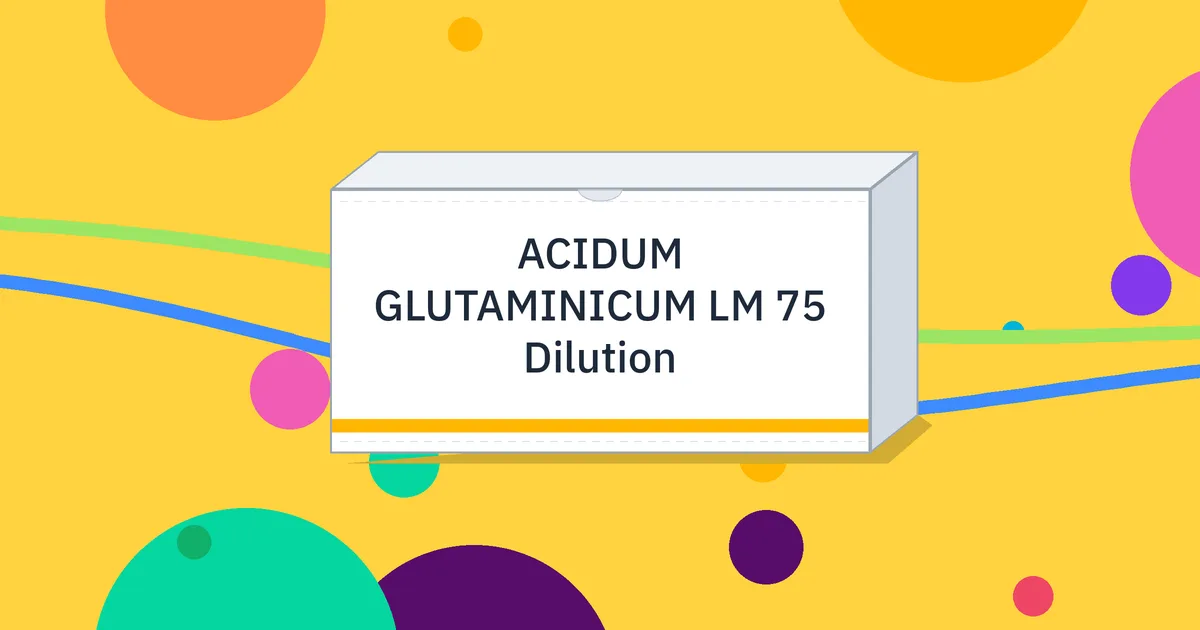 Symbolbild: Packung mit der Aufschrift ACIDUM GLUTAMINICUM LM 75 Dilution (PZN 13276991) – Verfügbarkeit und Bezug in Apotheken in Frankfurt am Main