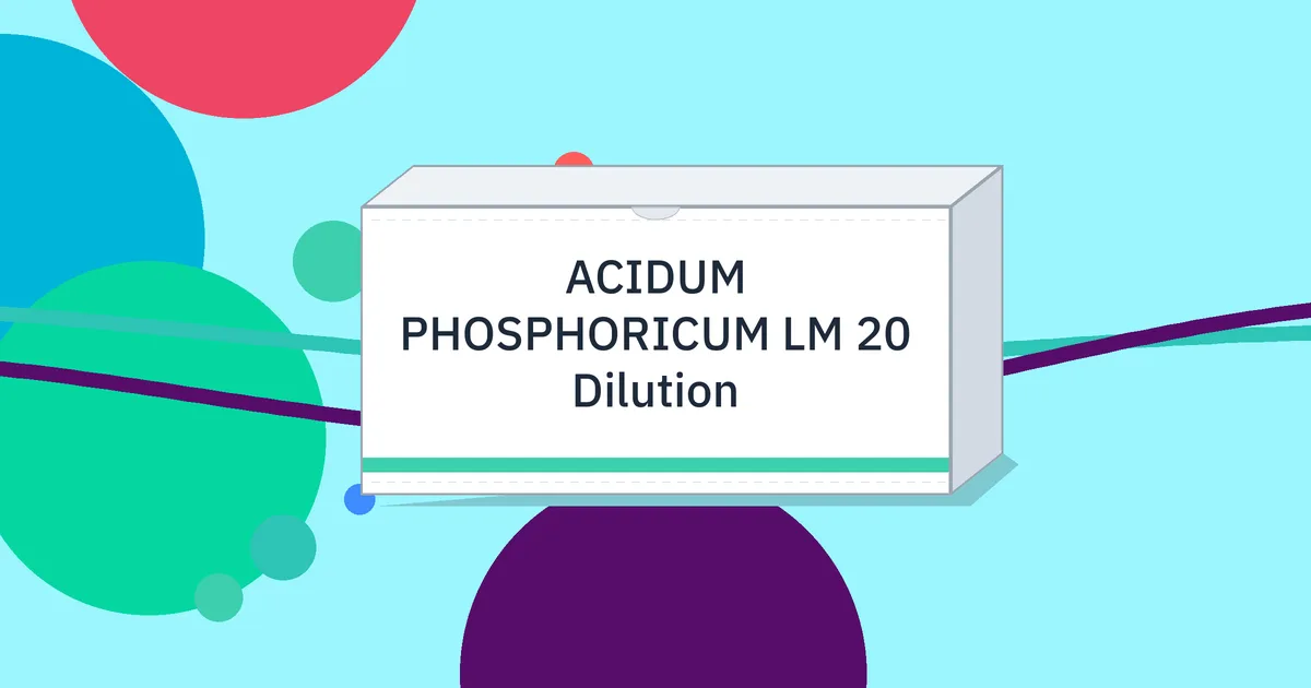 Symbolbild: Packung mit der Aufschrift ACIDUM PHOSPHORICUM LM 20 Dilution (PZN 12753259) – Verfügbarkeit und Bezug in Apotheken in Frankfurt am Main