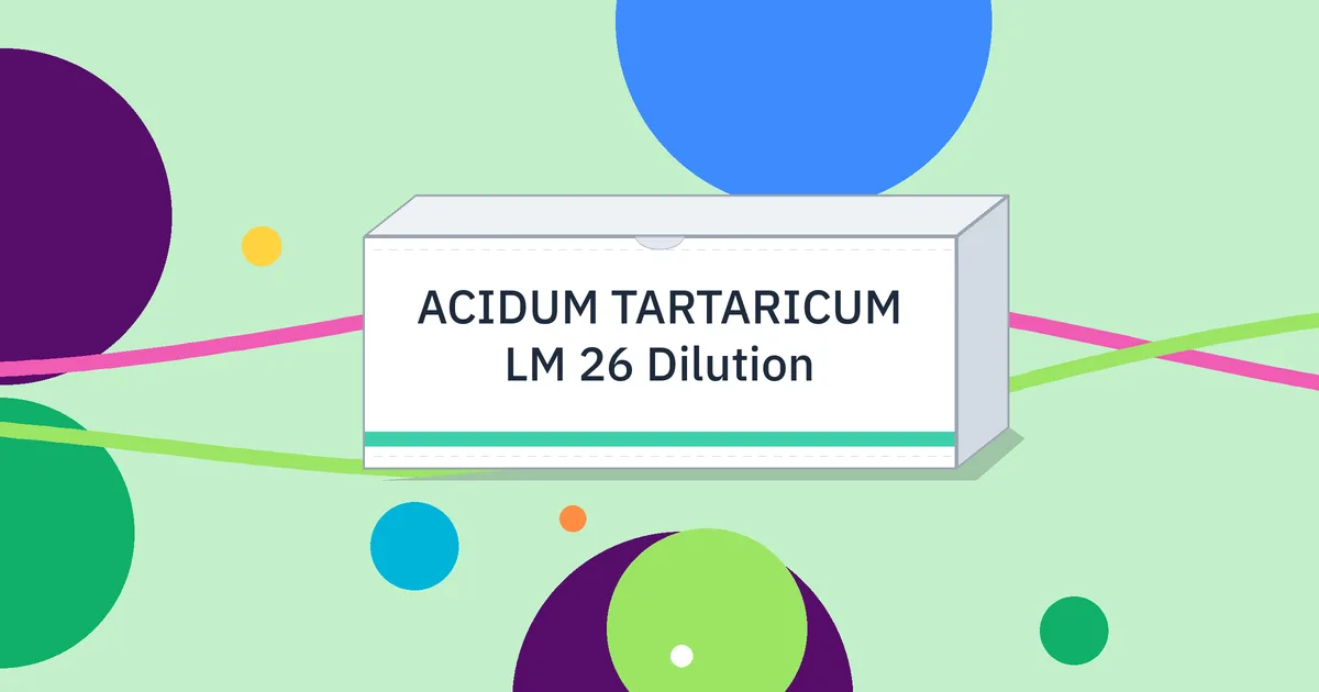 Symbolbild: Packung mit der Aufschrift ACIDUM TARTARICUM LM 26 Dilution (PZN 13287032) – Verfügbarkeit und Bezug in Apotheken in Frankfurt am Main