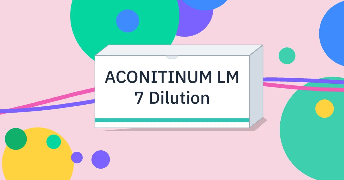 Symbolbild: Packung mit der Aufschrift ACONITINUM LM 7 Dilution (PZN 13289491) – Verfügbarkeit und Bezug in Apotheken in Frankfurt am Main