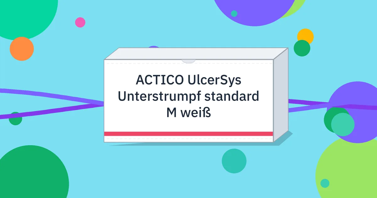 Symbolbild: Packung mit der Aufschrift ACTICO UlcerSys Unterstrumpf standard M weiß (PZN 10233917) – Verfügbarkeit und Bezug in Apotheken in Frankfurt am Main