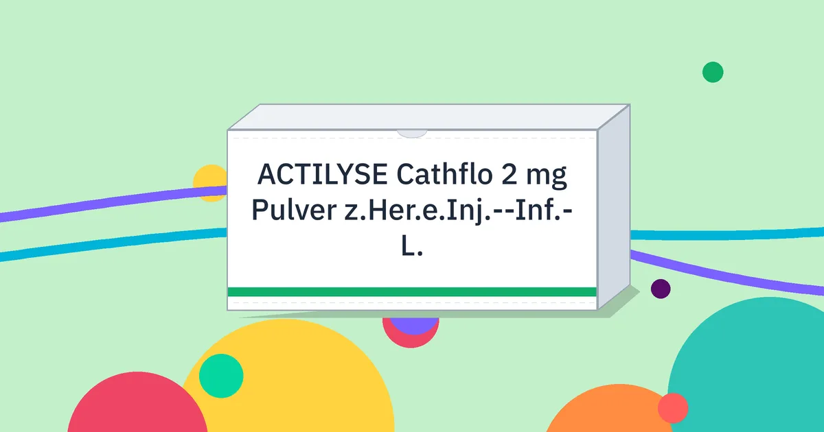 Symbolbild: Packung mit der Aufschrift ACTILYSE Cathflo 2 mg Pulver z.Her.e.Inj.--Inf.-L. (PZN 10552203) – Verfügbarkeit und Bezug in Apotheken in Frankfurt am Main