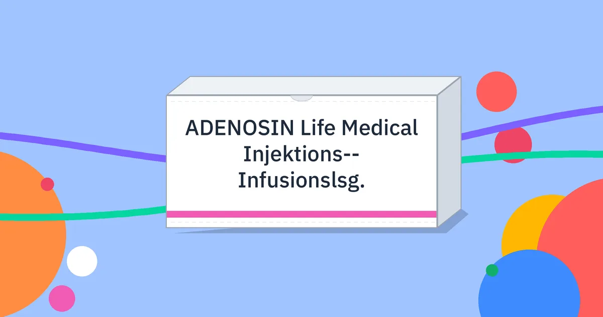 Symbolbild: Packung mit der Aufschrift ADENOSIN Life Medical Injektions--Infusionslsg. (PZN 00165669) – Verfügbarkeit und Bezug in Apotheken in Frankfurt am Main