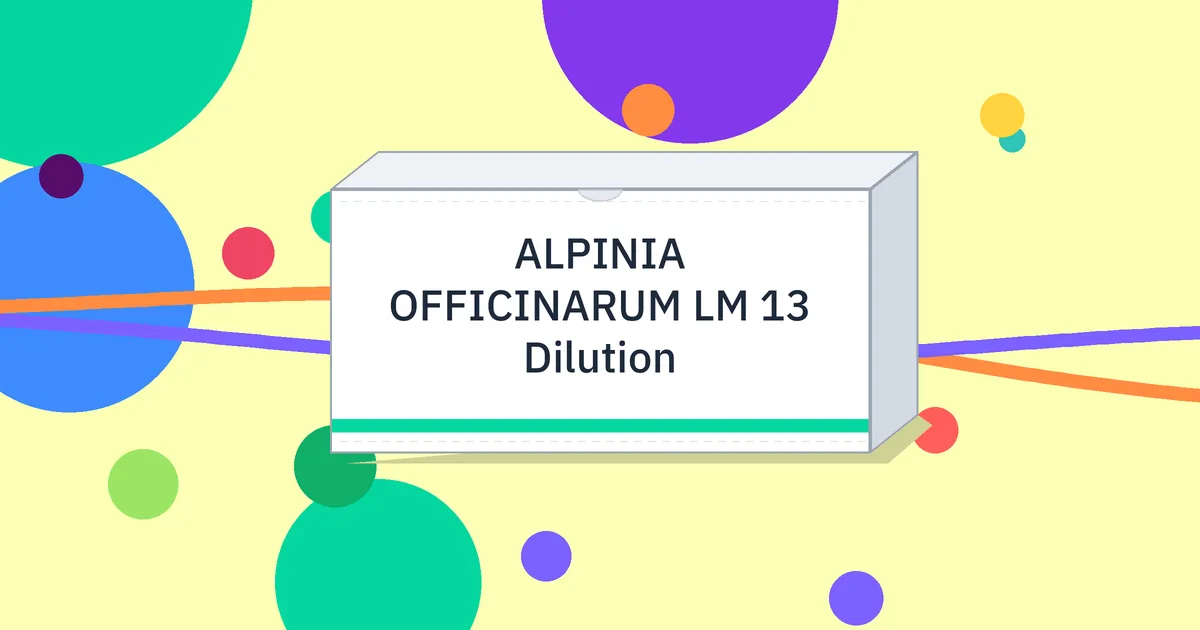 Symbolbild: Packung mit der Aufschrift ALPINIA OFFICINARUM LM 13 Dilution (PZN 13313858) – Verfügbarkeit und Bezug in Apotheken in Frankfurt am Main