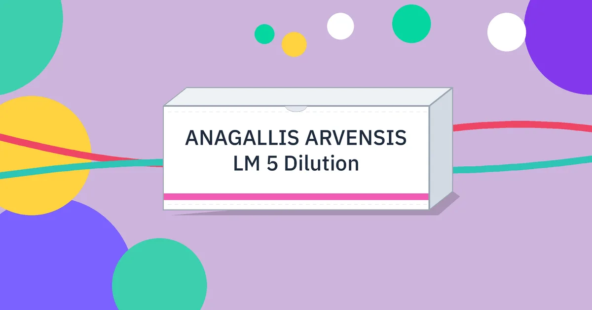 Symbolbild: Packung mit der Aufschrift ANAGALLIS ARVENSIS LM 5 Dilution (PZN 13327777) – Verfügbarkeit und Bezug in Apotheken in Frankfurt am Main