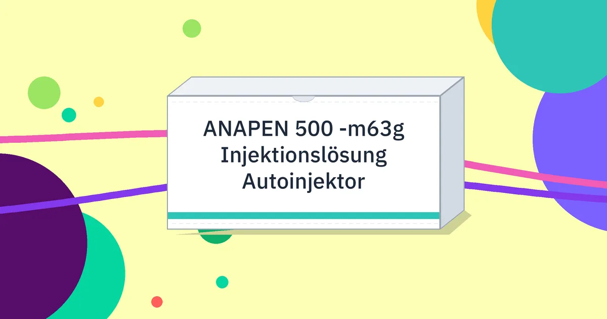 Symbolbild: Packung mit der Aufschrift ANAPEN 500 -m63g Injektionslösung Autoinjektor (PZN 15896166) – Verfügbarkeit und Bezug in Apotheken in Frankfurt am Main