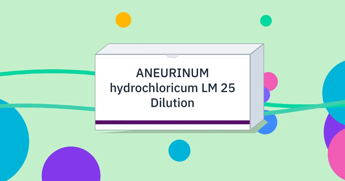 Symbolbild: Packung mit der Aufschrift ANEURINUM hydrochloricum LM 25 Dilution (PZN 13367676) – Verfügbarkeit und Bezug in Apotheken in Frankfurt am Main