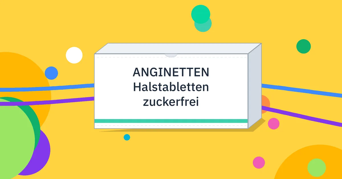 Symbolbild: Packung mit der Aufschrift ANGINETTEN Halstabletten zuckerfrei (PZN 00188110) – Verfügbarkeit und Bezug in Apotheken in Frankfurt am Main