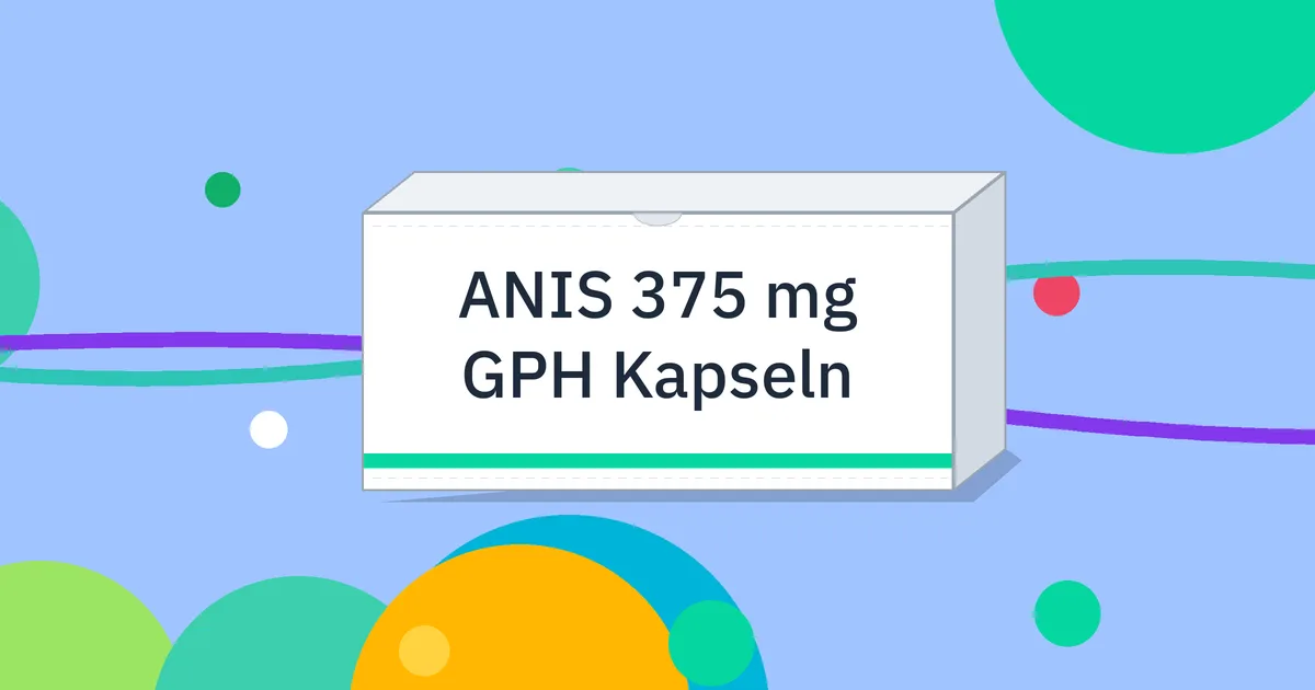 Symbolbild: Packung mit der Aufschrift ANIS 375 mg GPH Kapseln (PZN 06832546) – Verfügbarkeit und Bezug in Apotheken in Frankfurt am Main