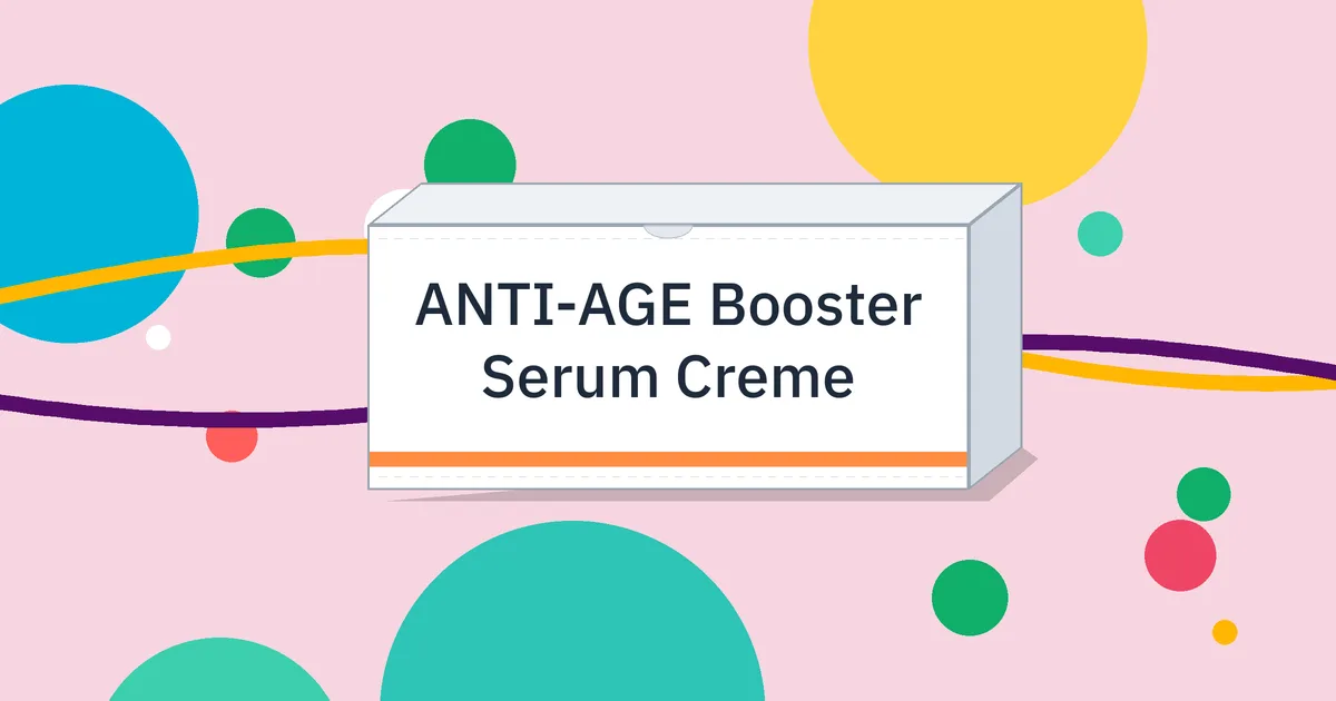 Symbolbild: Packung mit der Aufschrift ANTI-AGE Booster Serum Creme (PZN 17391826) – Verfügbarkeit und Bezug in Apotheken in Frankfurt am Main