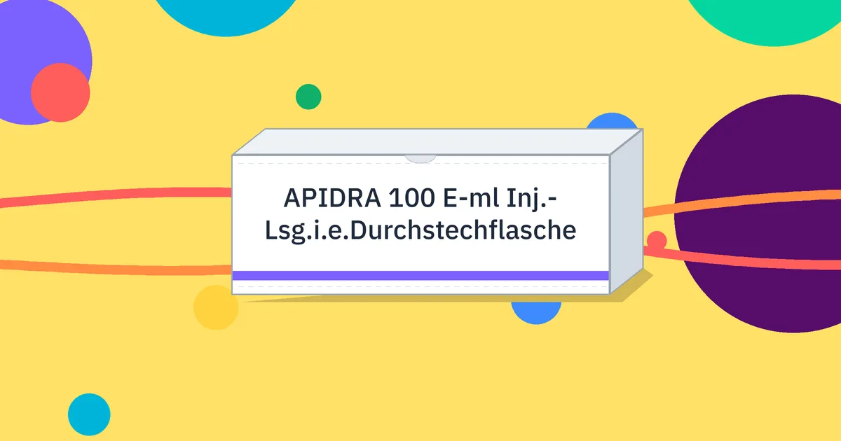 Symbolbild: Packung mit der Aufschrift APIDRA 100 E-ml Inj.-Lsg.i.e.Durchstechflasche (PZN 00021982) – Verfügbarkeit und Bezug in Apotheken in Frankfurt am Main
