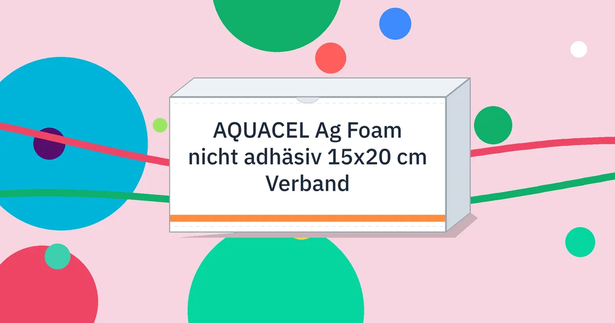 Symbolbild: Packung mit der Aufschrift AQUACEL Ag Foam nicht adhäsiv 15x20 cm Verband (PZN 11159614) – Verfügbarkeit und Bezug in Apotheken in Frankfurt am Main