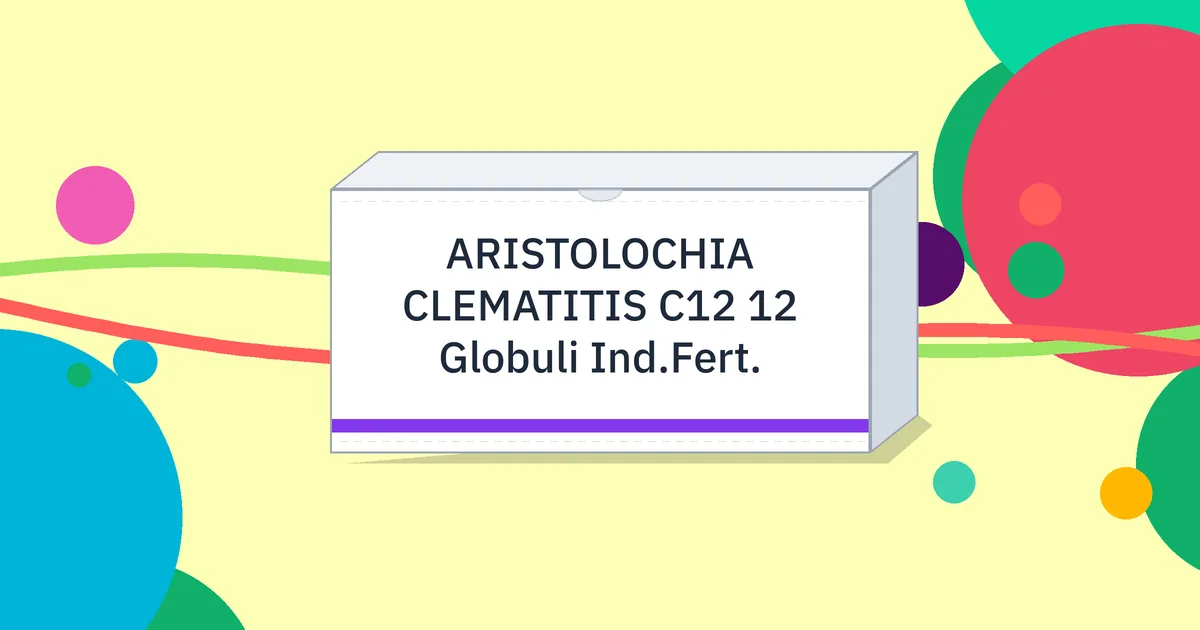 Symbolbild: Packung mit der Aufschrift ARISTOLOCHIA CLEMATITIS C12 12 Globuli Ind.Fert. (PZN 17643794) – Verfügbarkeit und Bezug in Apotheken in Frankfurt am Main