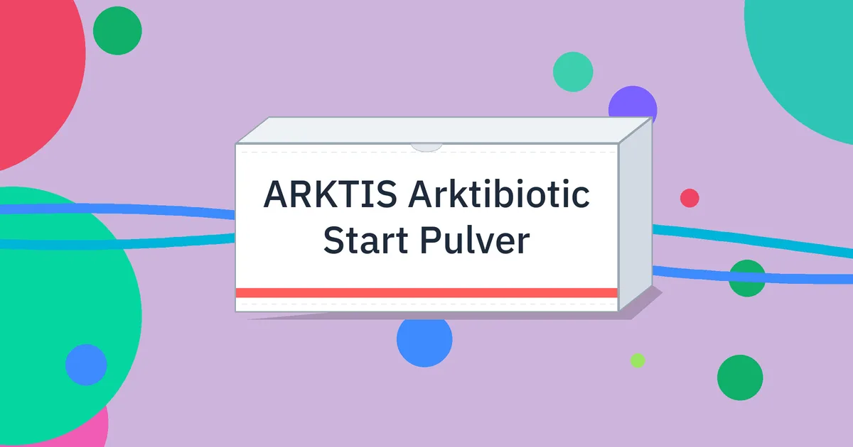Symbolbild: Packung mit der Aufschrift ARKTIS Arktibiotic Start Pulver (PZN 16024126) – Verfügbarkeit und Bezug in Apotheken in Frankfurt am Main