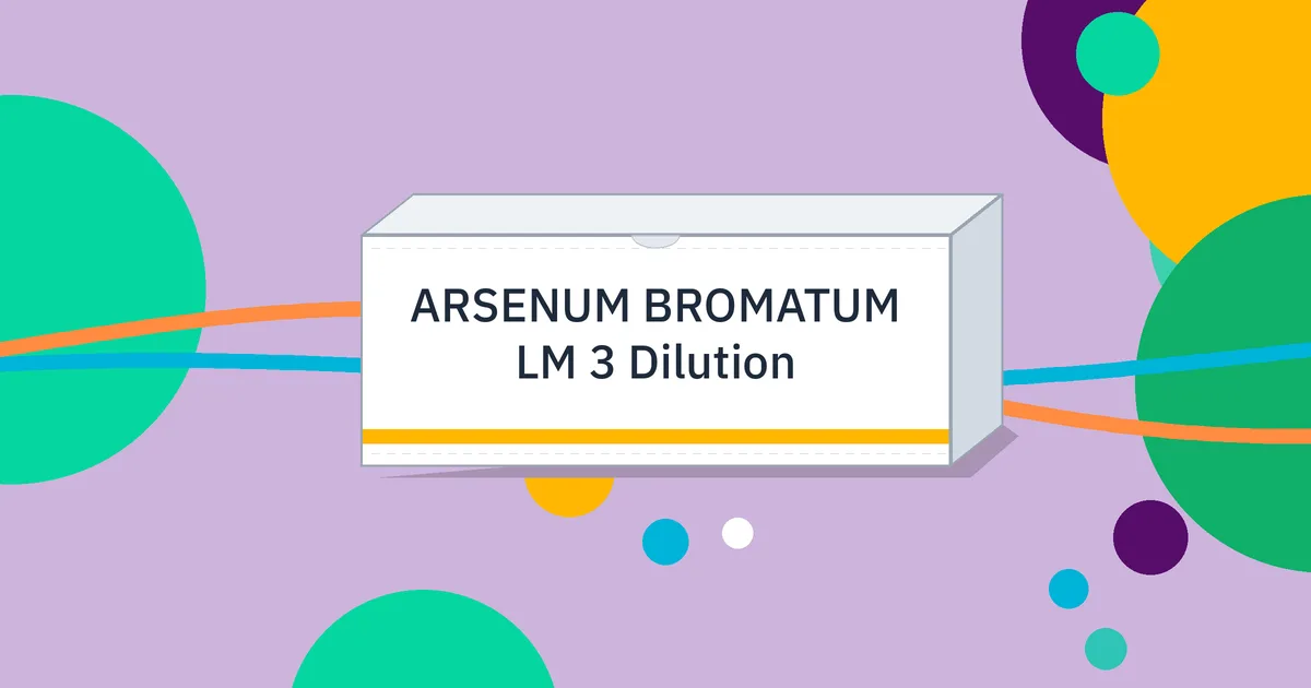 Symbolbild: Packung mit der Aufschrift ARSENUM BROMATUM LM 3 Dilution (PZN 12771197) – Verfügbarkeit und Bezug in Apotheken in Frankfurt am Main