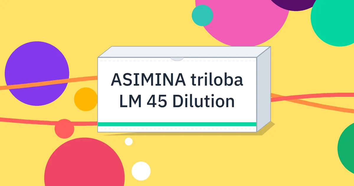 Symbolbild: Packung mit der Aufschrift ASIMINA triloba LM 45 Dilution (PZN 13402438) – Verfügbarkeit und Bezug in Apotheken in Frankfurt am Main